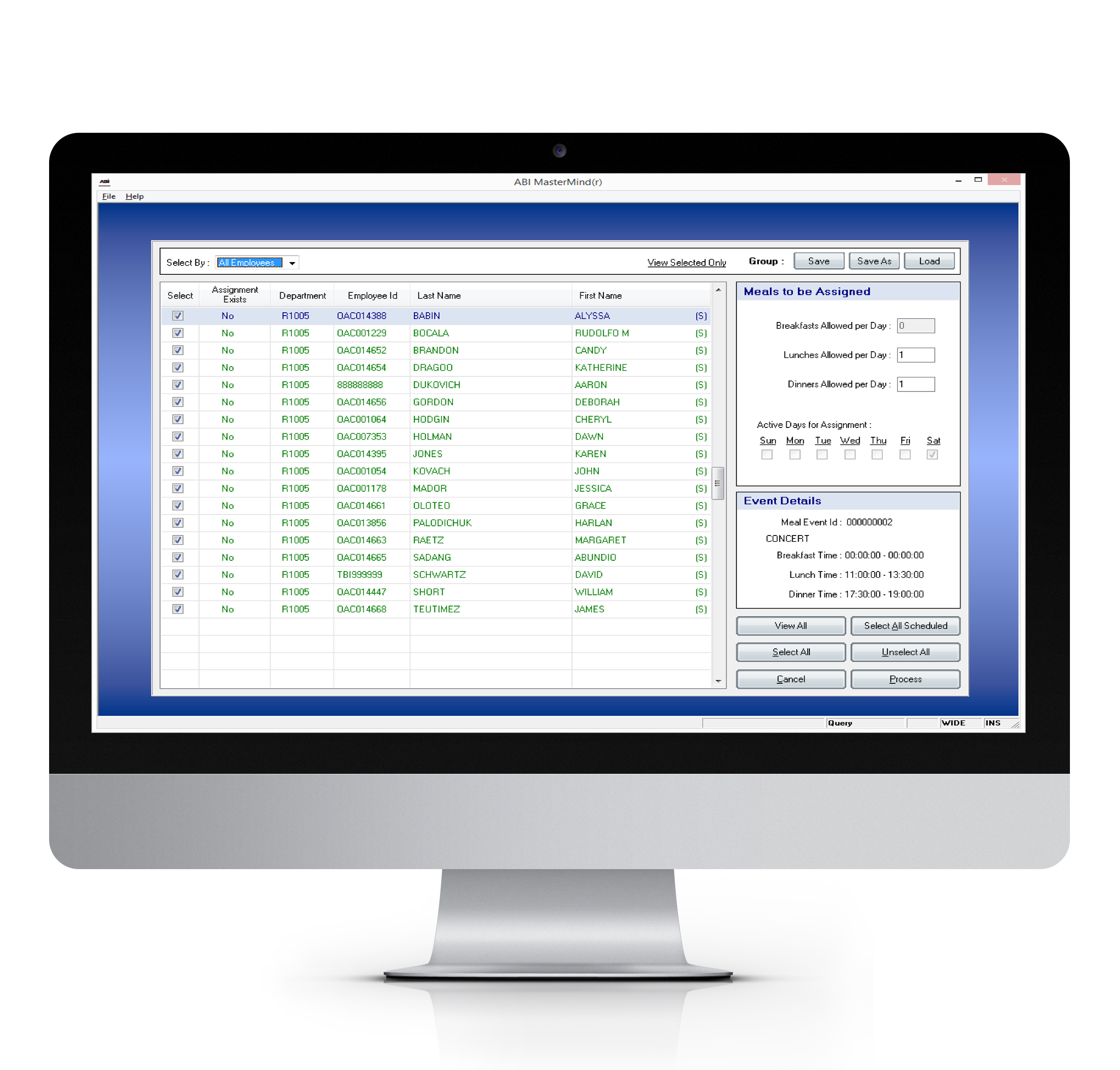Meal Manager | ABI MasterMind®